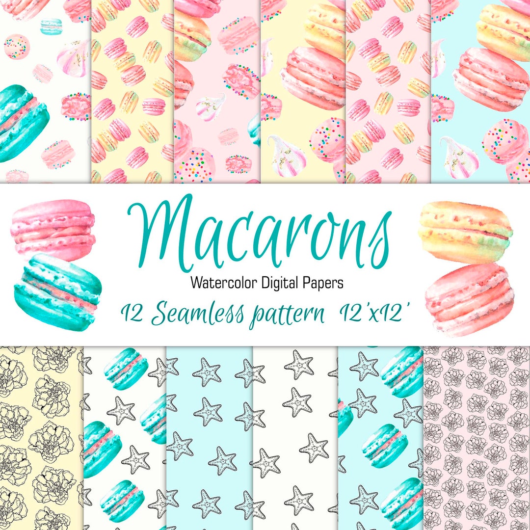 Watercolor Digital Paper Pack 12''x12'', Birthday Digital Paper ...