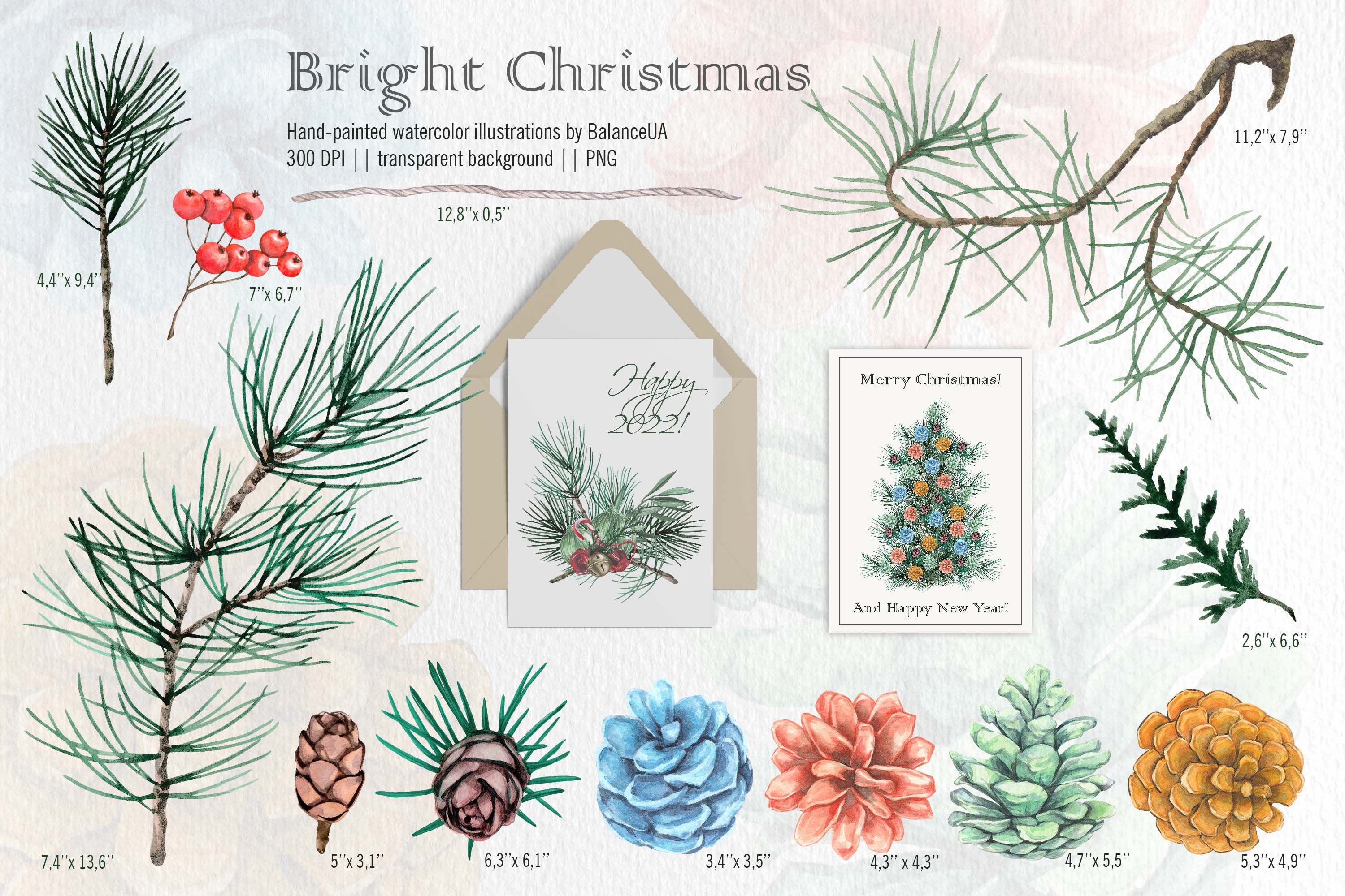 Christmas Watercolor Clipart Winter Clipart PNG Christmas - Etsy