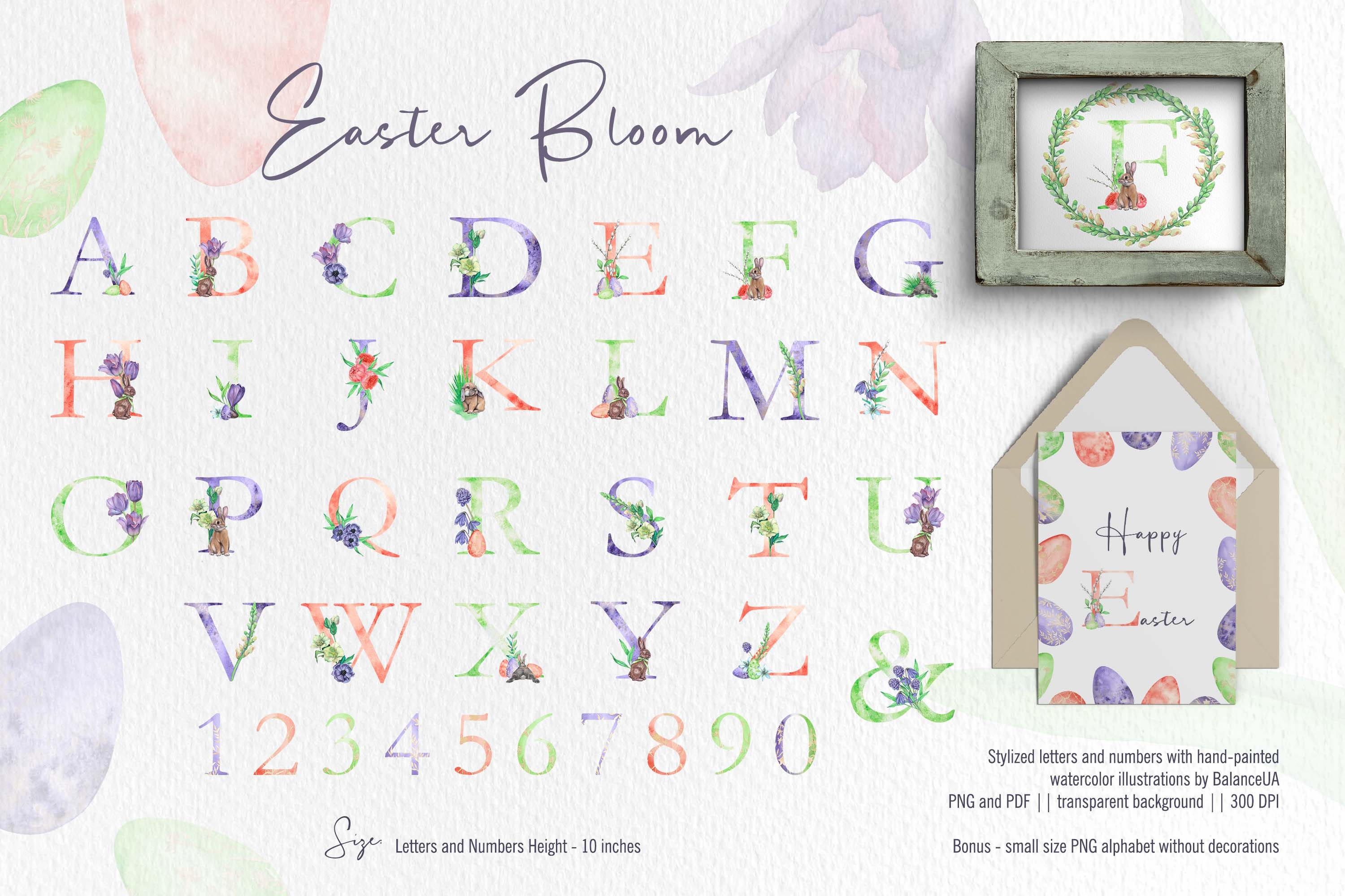 Easter Watercolor Clipart, Easter Eggs Clipart, Easter Bunny Clipart ...