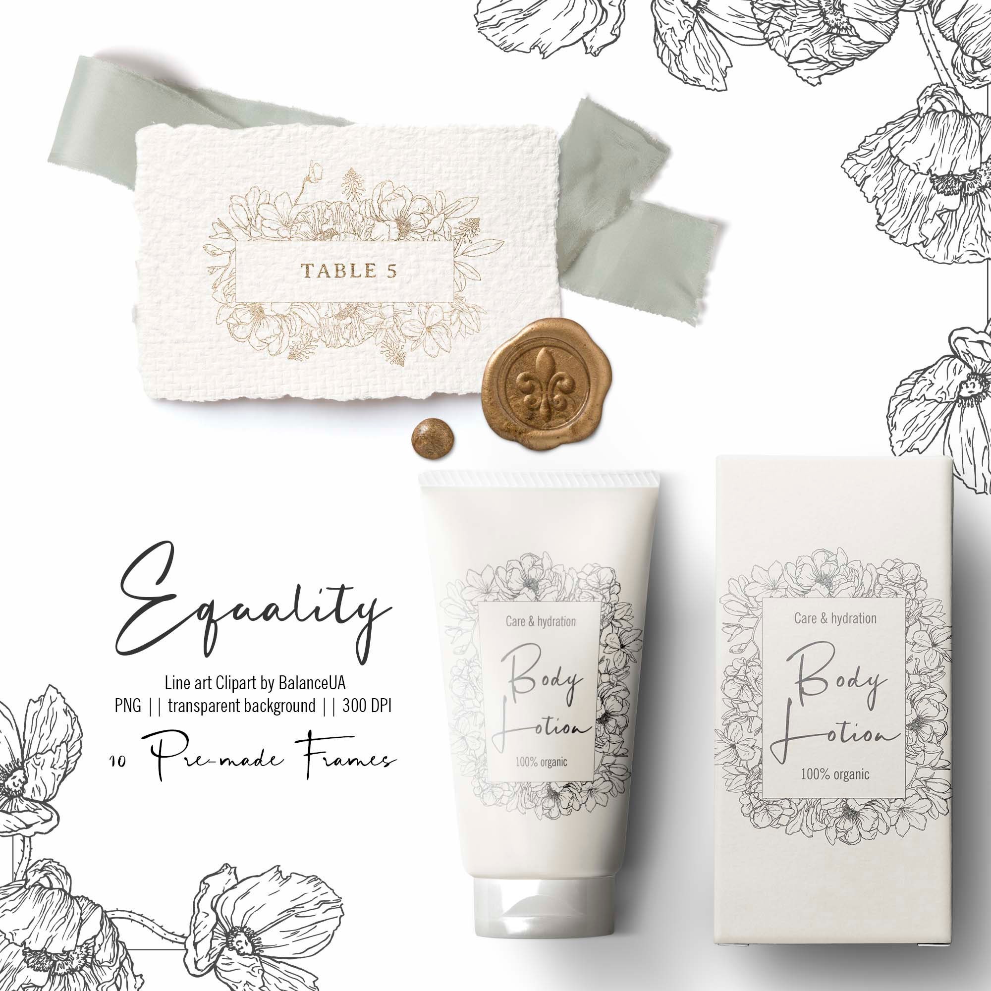 Line Art Frames Clipart Equality Clipart Floral Line Art - Etsy