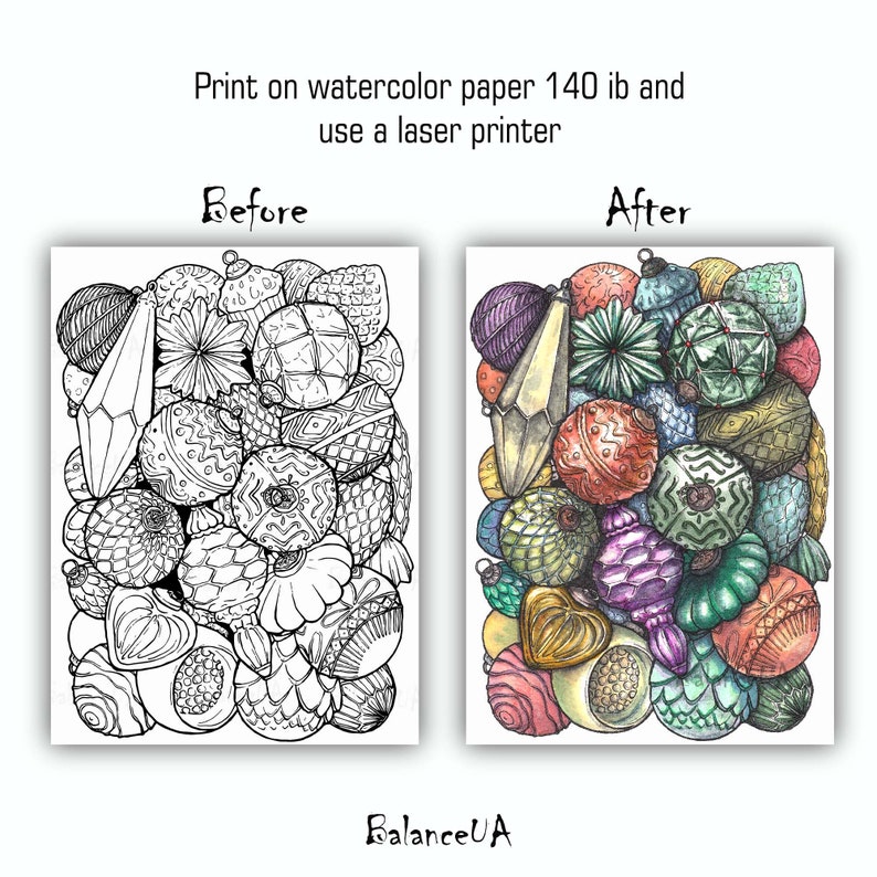 Printable Coloring Page Christmas Coloring Page 85 X 11 | Etsy