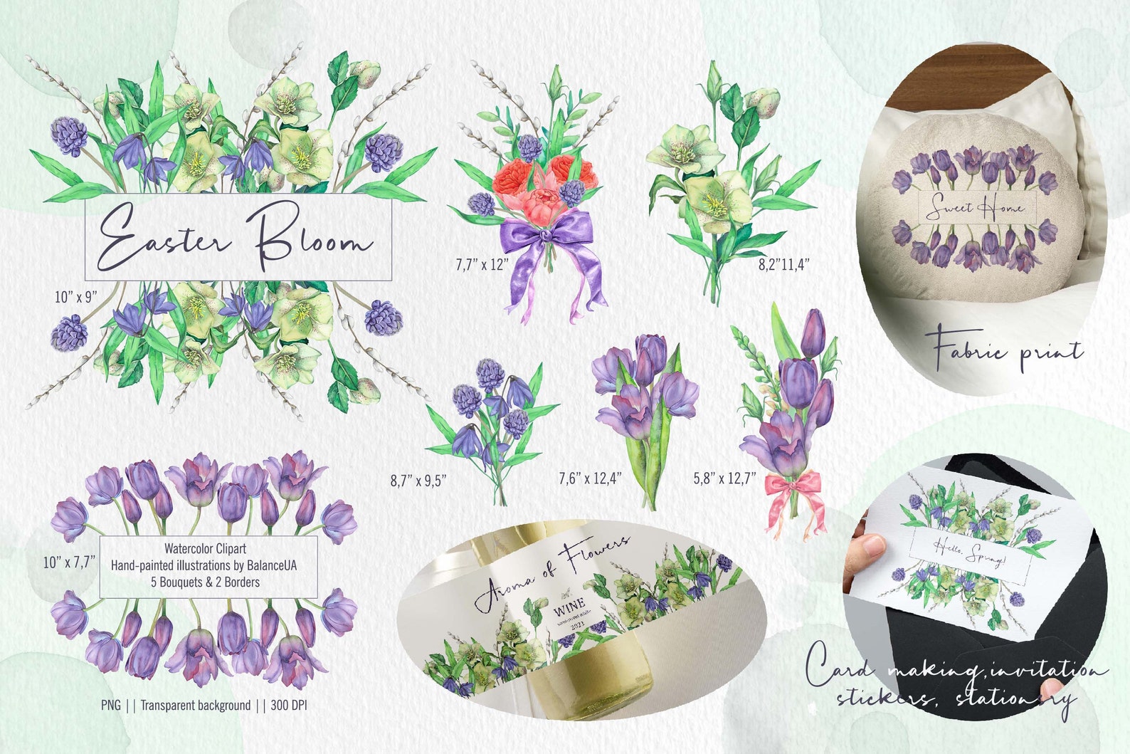Easter Watercolor Clipart, Easter Eggs Clipart, Easter Bunny Clipart ...