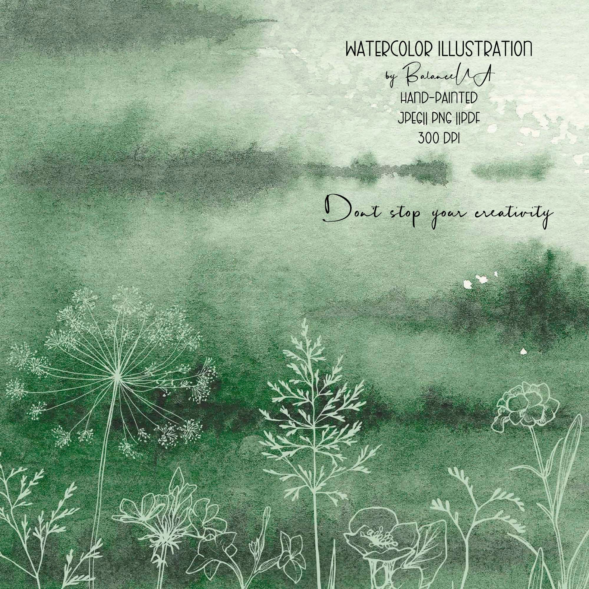 Wildflower Watercolor Printable Card, Size 10x7 5x7 When Folded, Blank ...