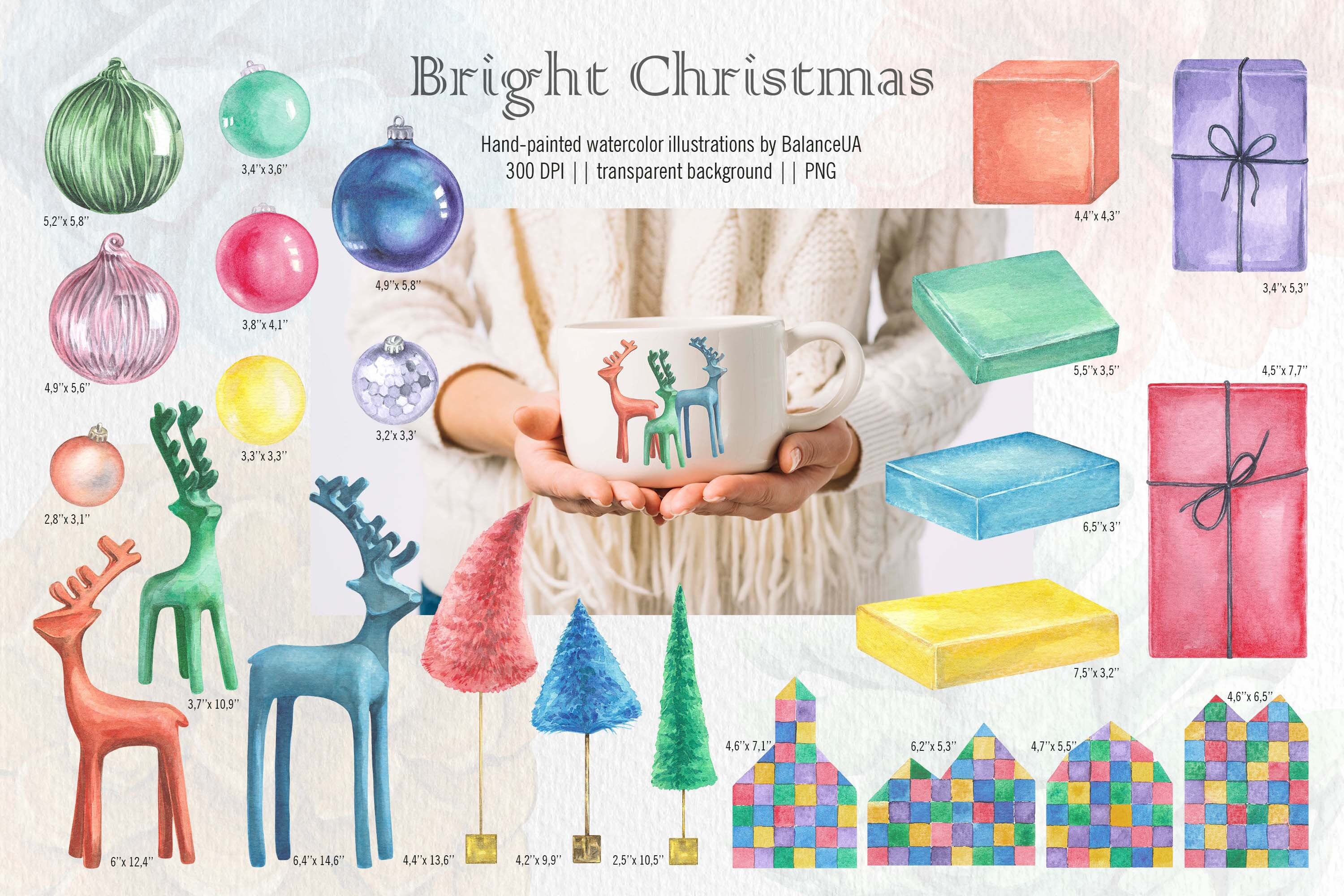 Christmas Watercolor Clipart Winter Clipart PNG Christmas - Etsy