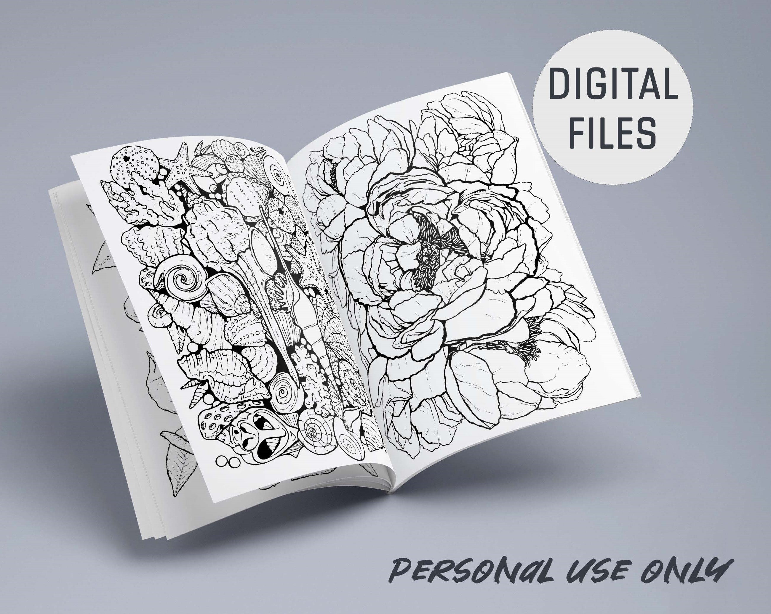 Libro para colorear imprimible para adultos y niños, páginas para ...