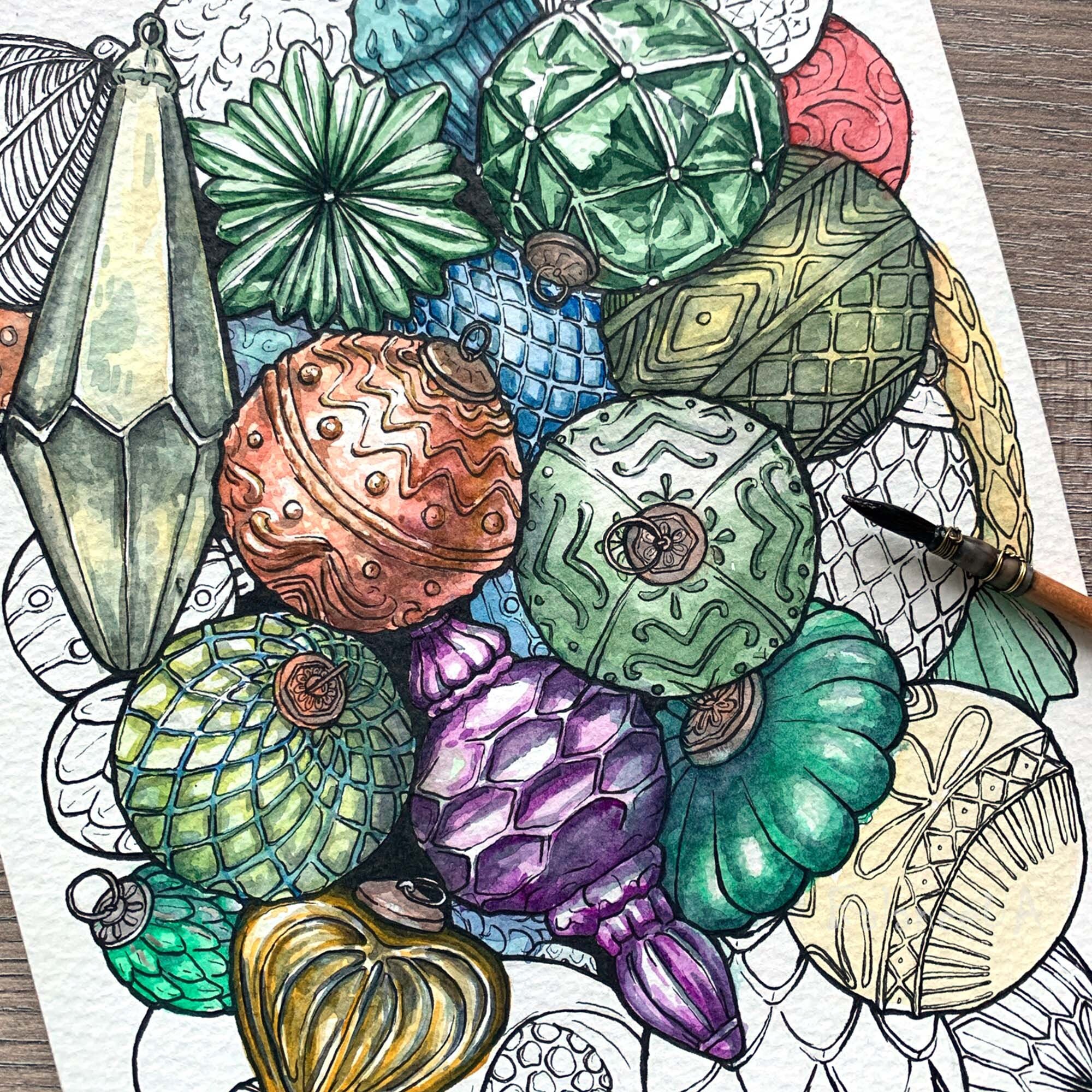 Printable Coloring Page Christmas Coloring Page 85 X 11 - Etsy