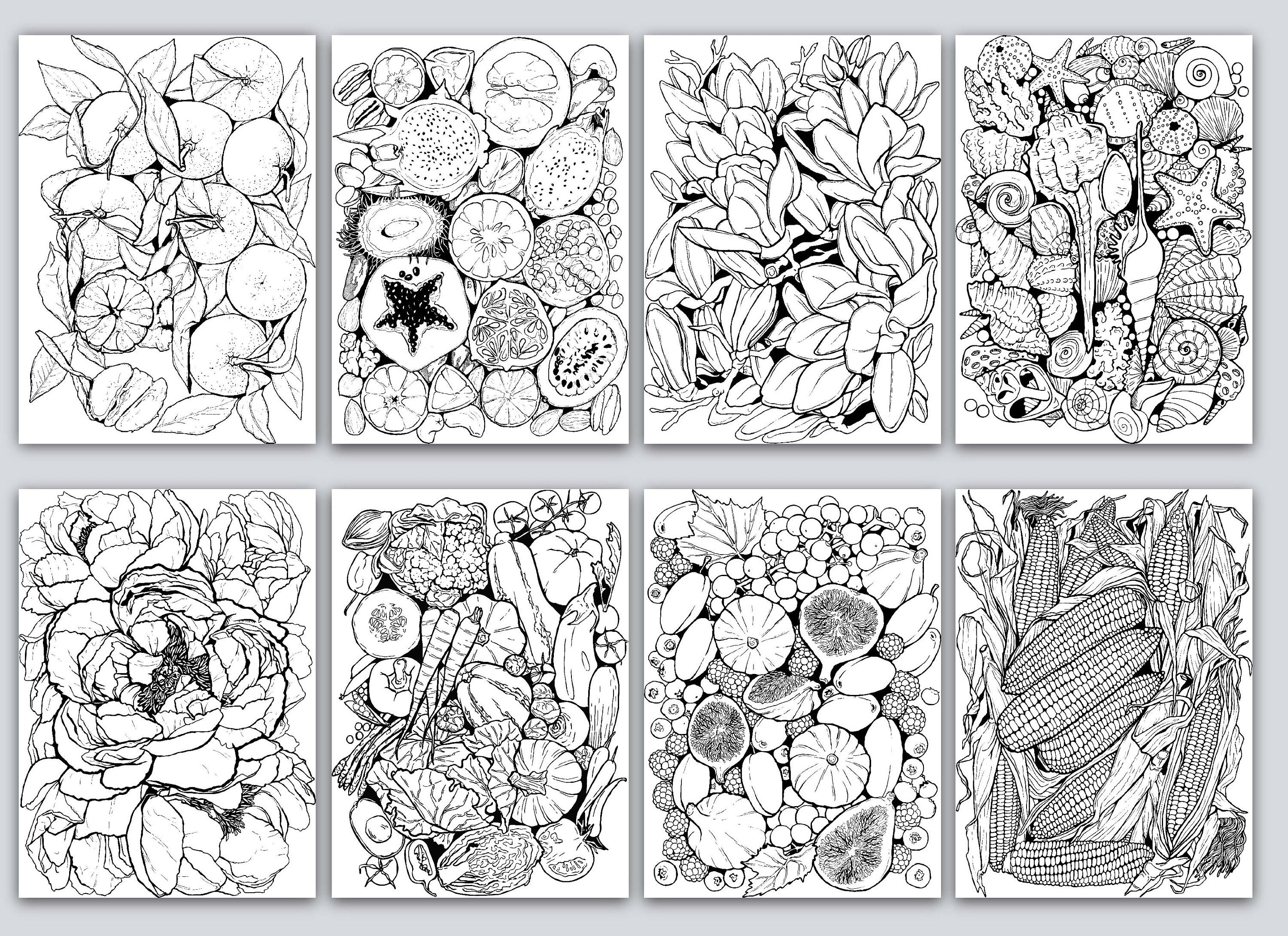 Libro para colorear imprimible para adultos y niños, páginas para ...