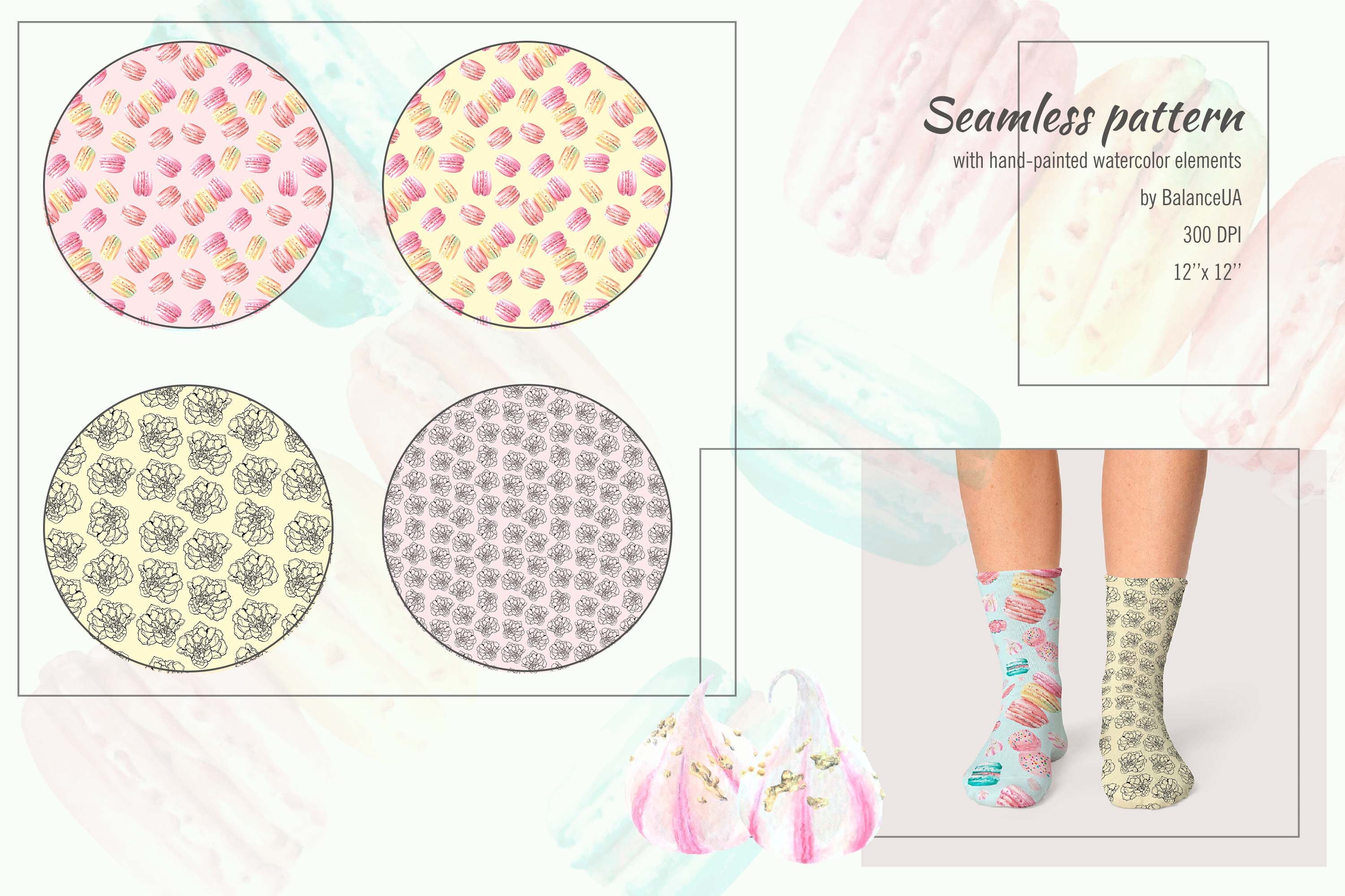 Watercolor Digital Paper Pack 12''x12'', Birthday Digital Paper ...