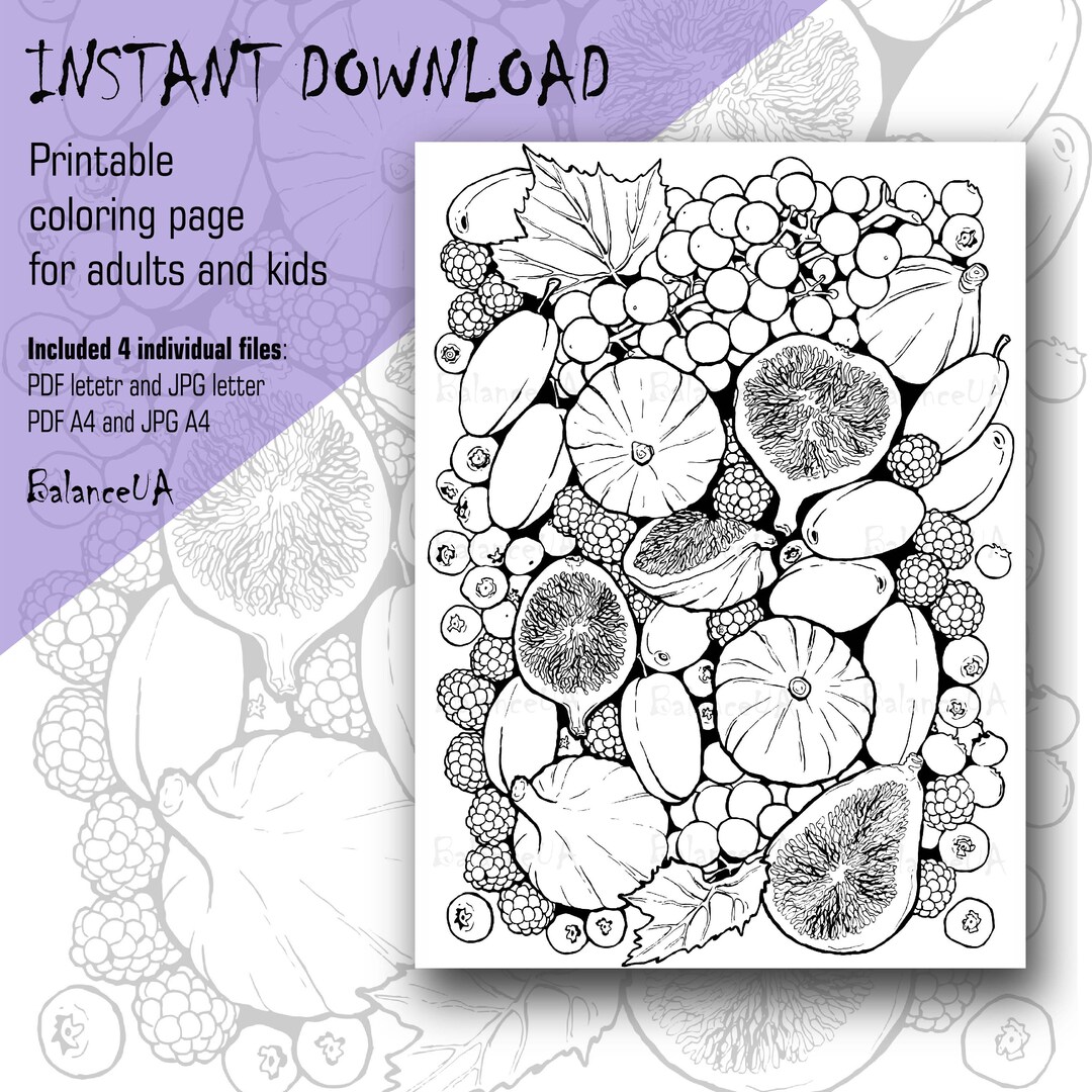 Printable Coloring Page, Blue Mood Coloring Page 8,5” X 11” and A4 ...
