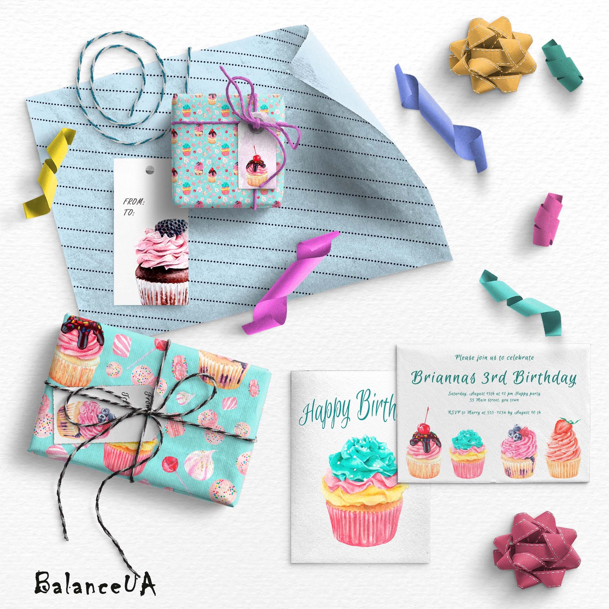 Watercolor Cupcakes Clipart Birthday Clipart Printable Sweet - Etsy