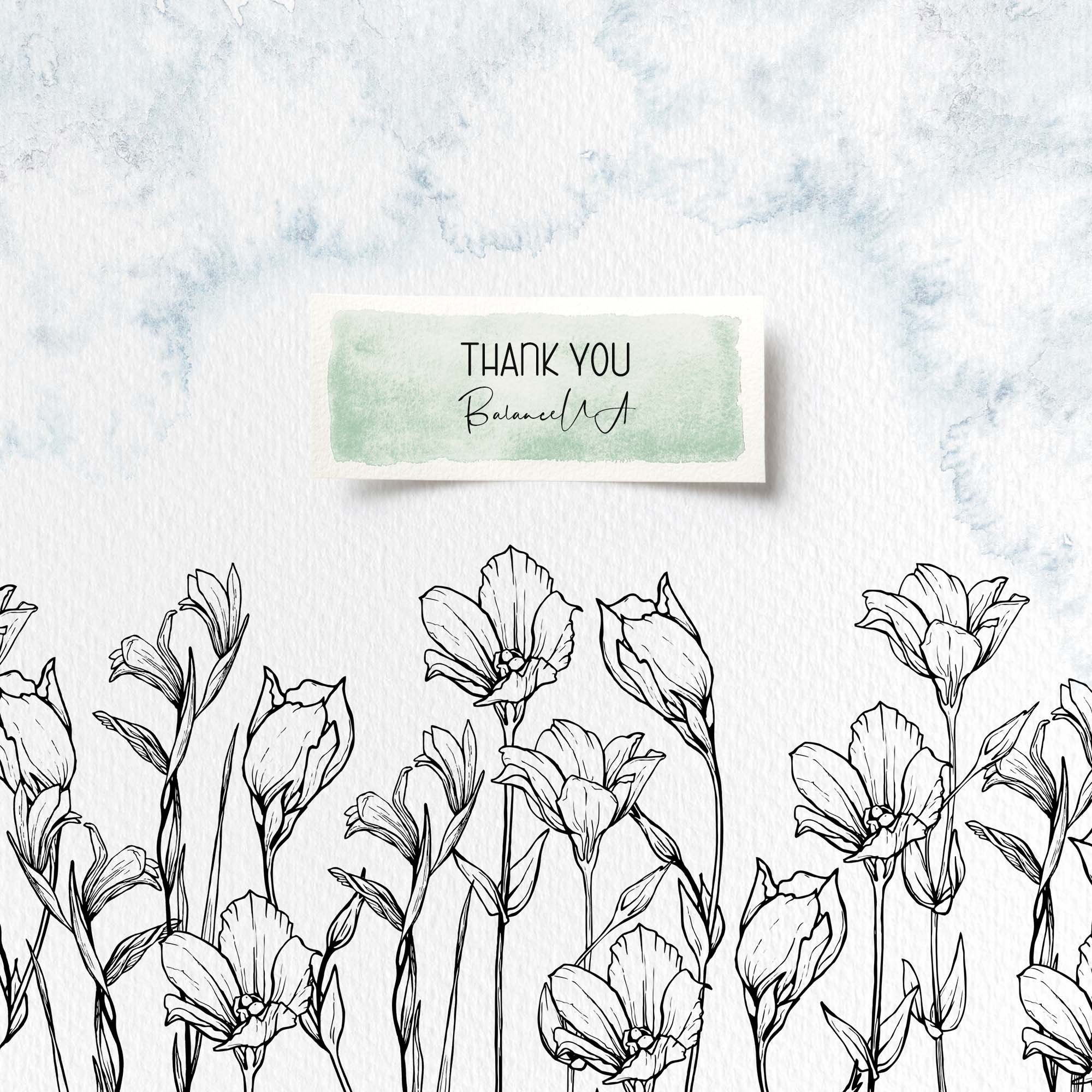 Floral Border, Line Art Seamless Border, Botanical Border, Line Art ...