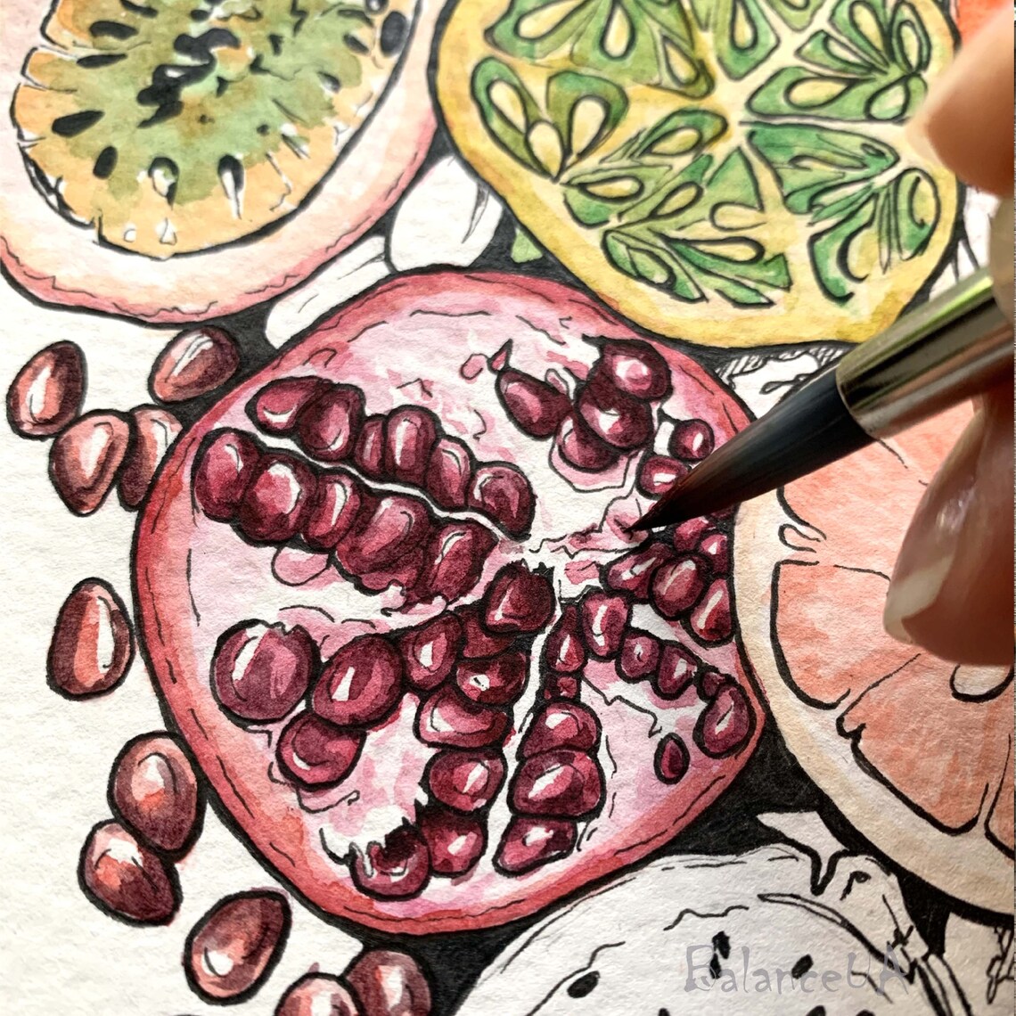 Printable Coloring Page Exotic Fruits Coloring Page 85 X - Etsy