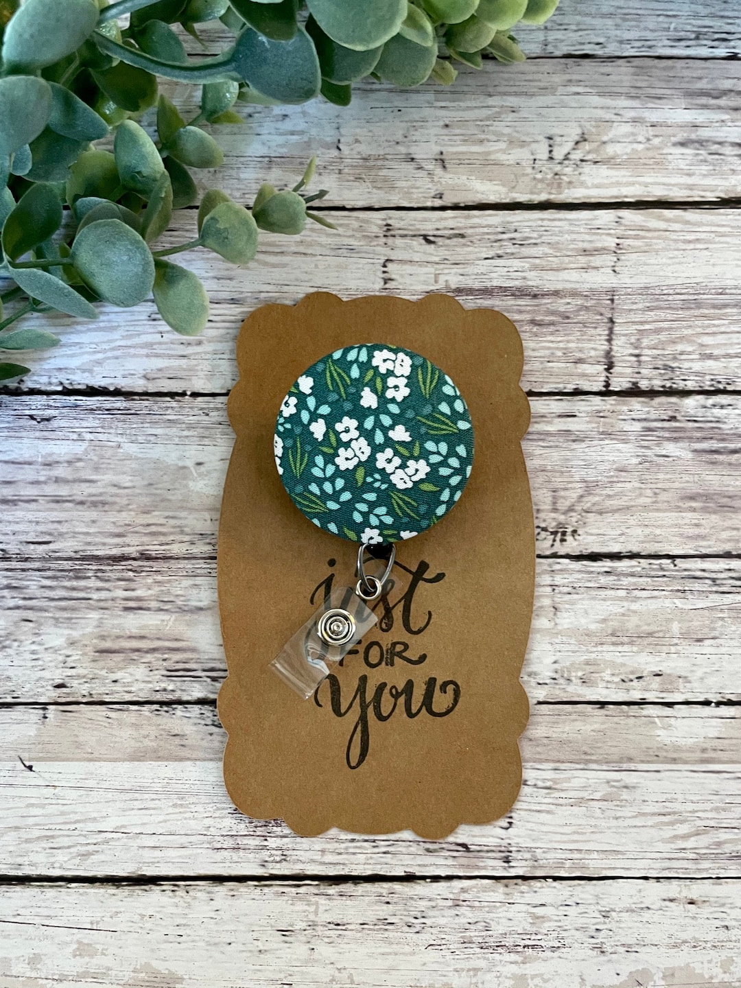Green Floral Badge Reel - Etsy