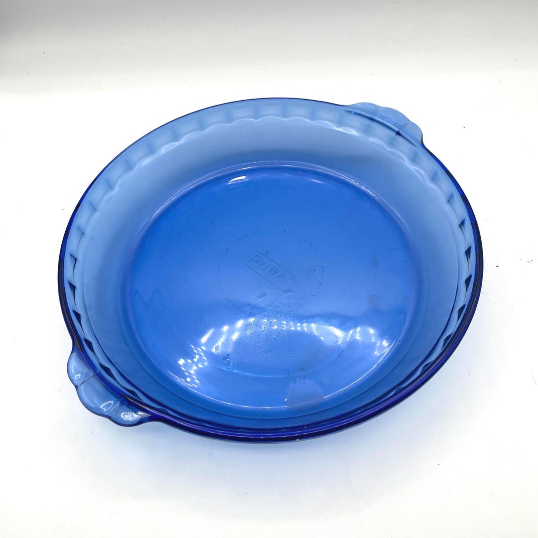 Cobalt Blue Pyrex Pie Dish Glass With Handles 9.5" - Etsy