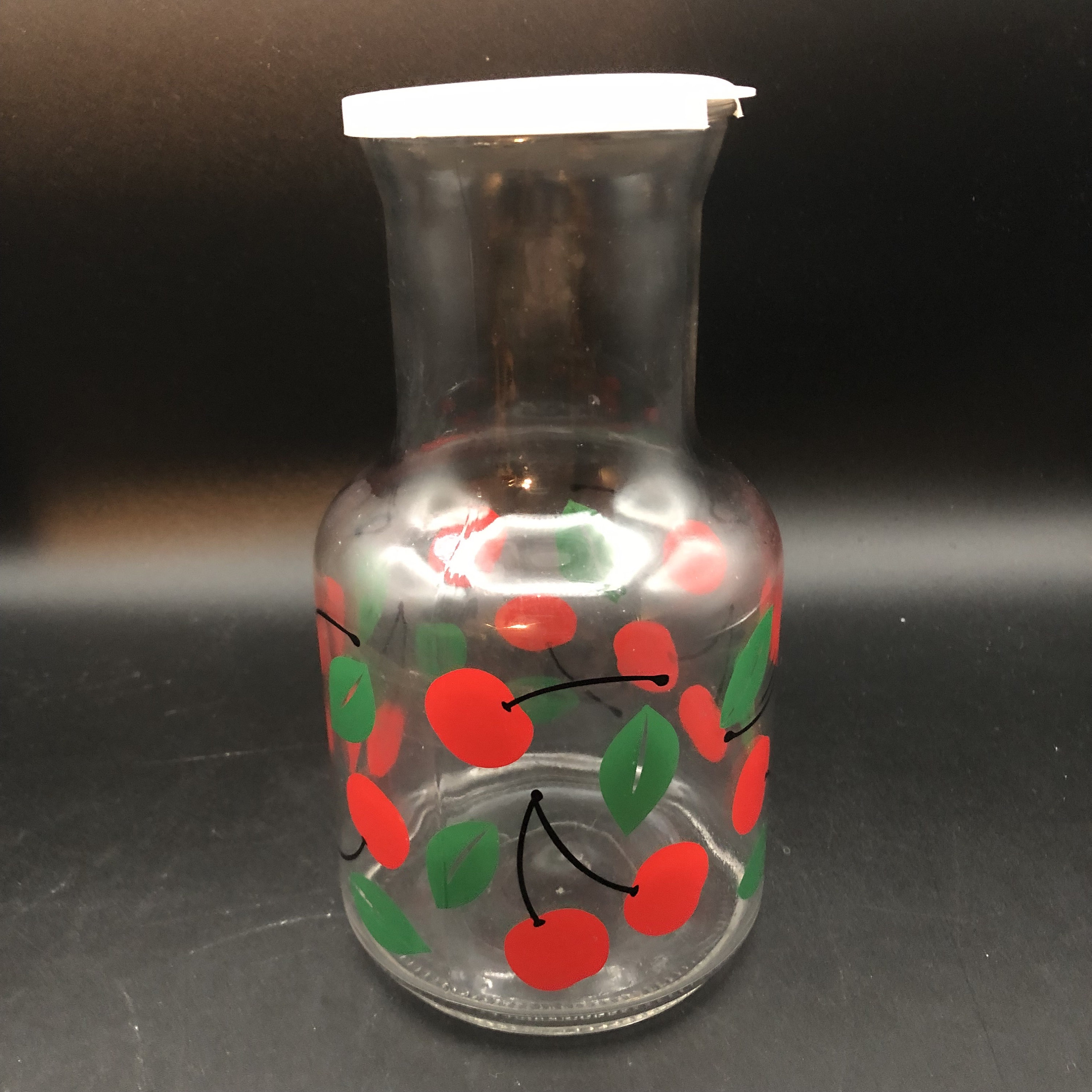 Vintage Libbey Red Cherry Glass Carafe Juice Decanter Pitcher - Etsy