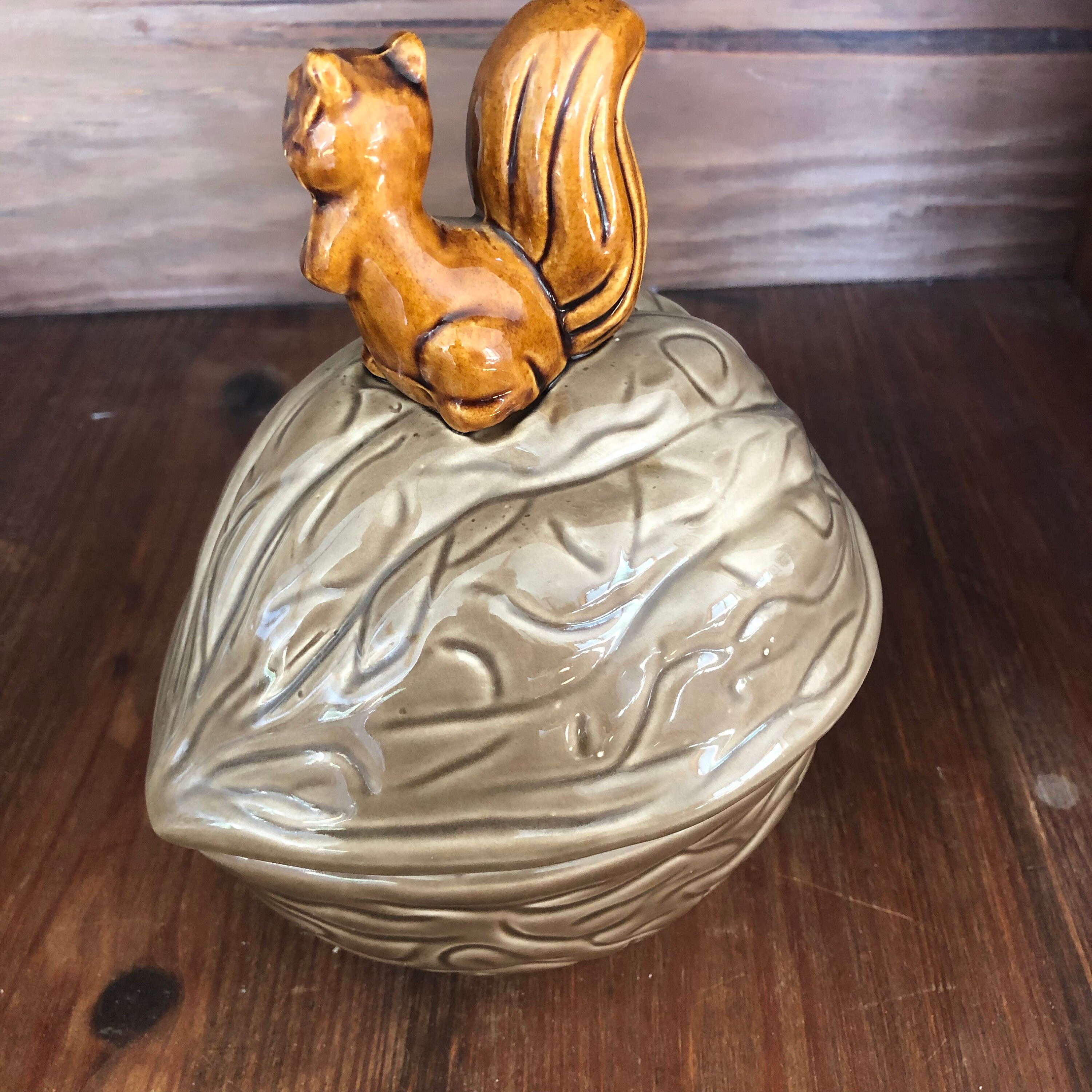 Vintage Squirrel Dish Sitting on a Nut Ceramic Two Pieces Made in ...