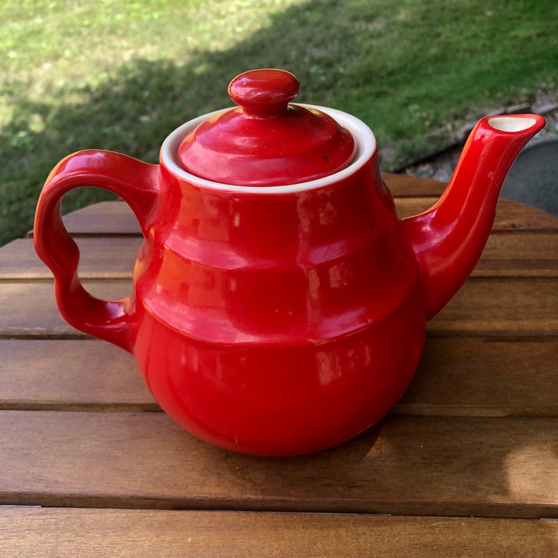 Red Teapot - Etsy