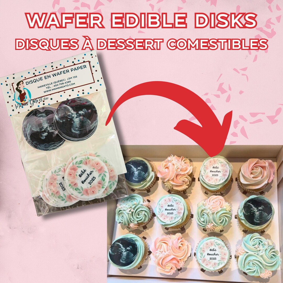 Personalized Edible Dessert Discs - 12 Wafer Paper Toppers | Perfect ...