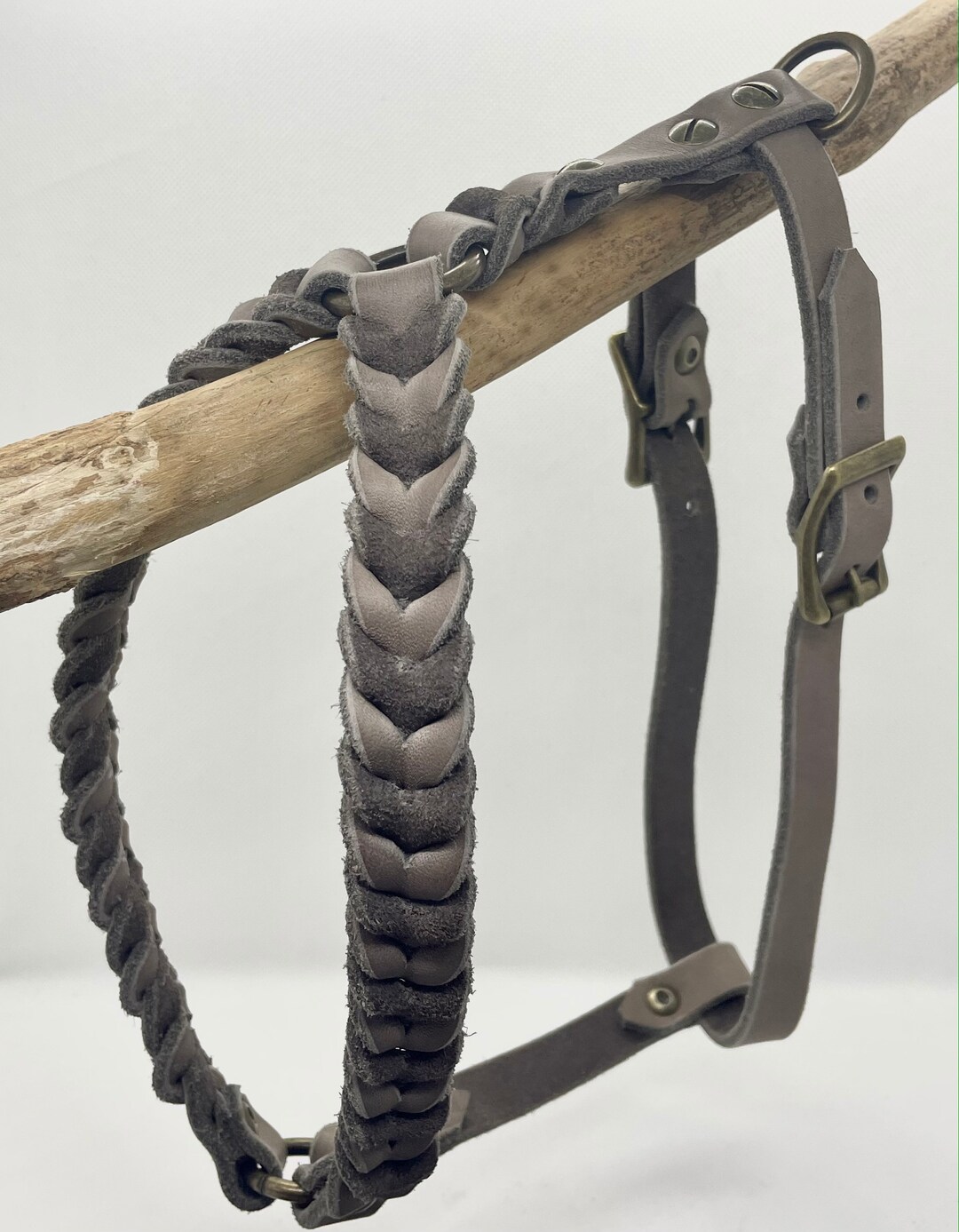 Y-harness BRAIDED Made of Greased Leather, Braided, Custom-made ...