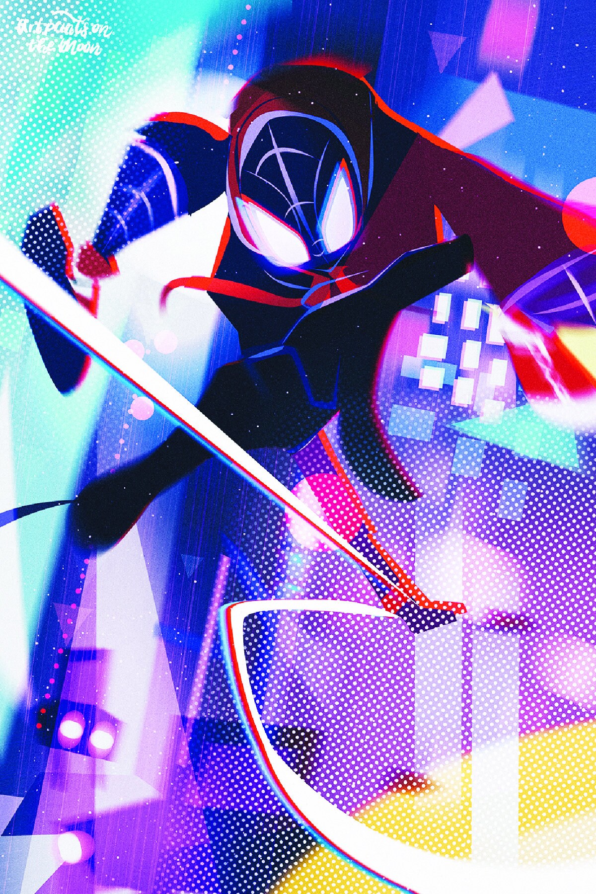 Spiderman A6 postcard / Into the Spiderverse Illustration | Etsy