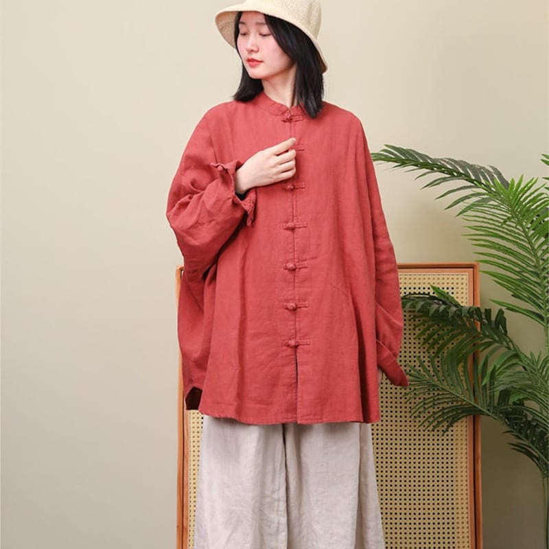 Traditional Chinese Linen Womens Shirt - Etsy