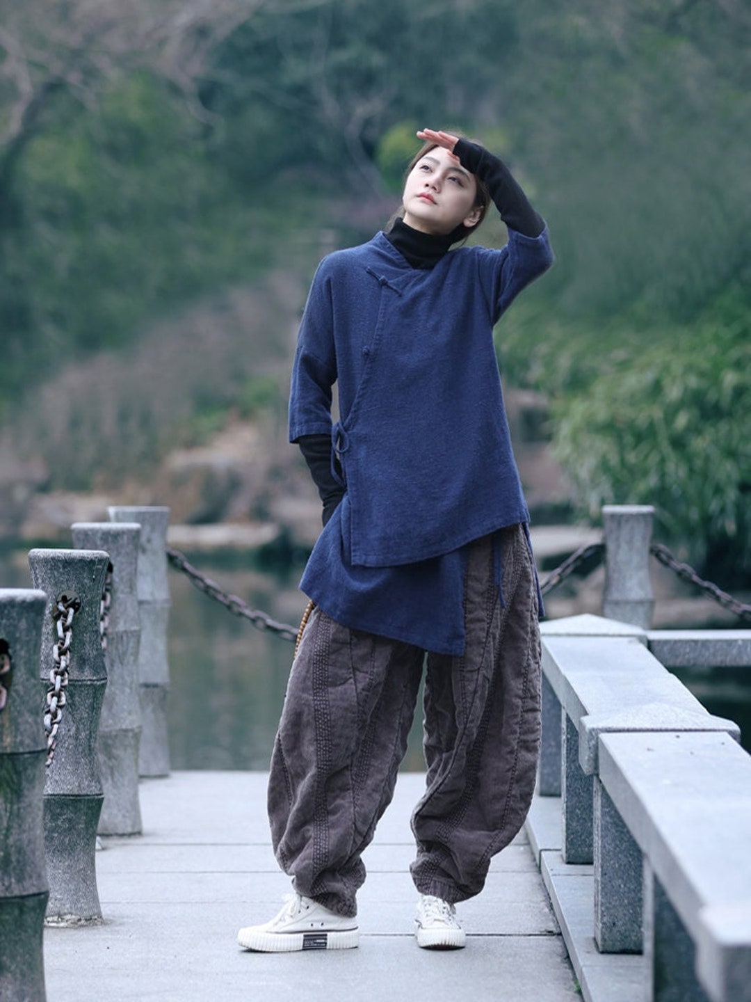 Women's Summer Spring Linen Shirt Cotton Linen Tops Loose Vintage Top ...