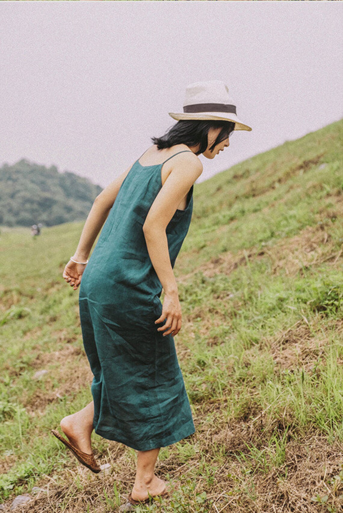 Linen Strap Dress Summer Linen Dress Linen Slip Dress Plus - Etsy