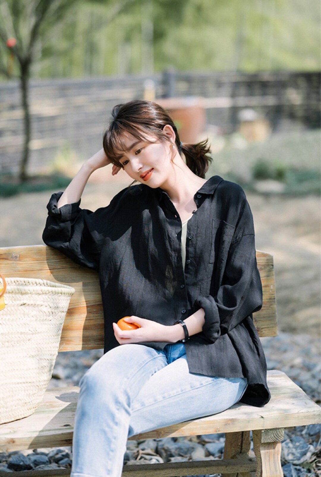 Linen Shirts for Women Linen Tunic Tops Spring Custom Oversized ...