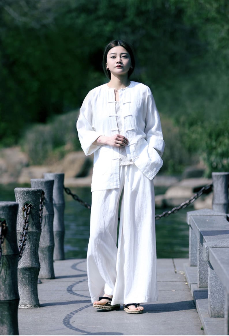Linen Tops for Women, Spring Summer Linen Coat, White Linen Shirts ...