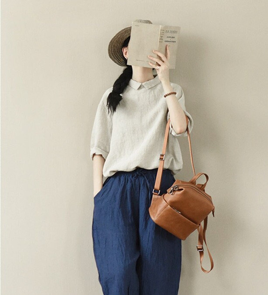 Womens Tops Linen Top Linen Shirt Sleeved Tops for Girl - Etsy