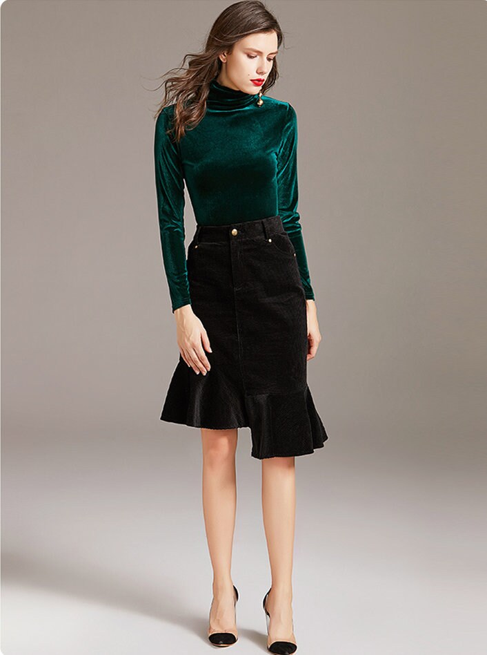 Fall Winter Warm Velvet Top for Women, Long Sleeves Crop Top, V Neck ...