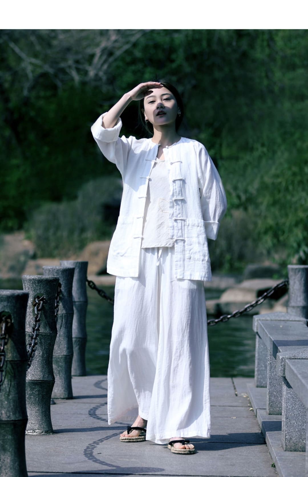Linen Tops for Women, Spring Summer Linen Coat, White Linen Shirts ...