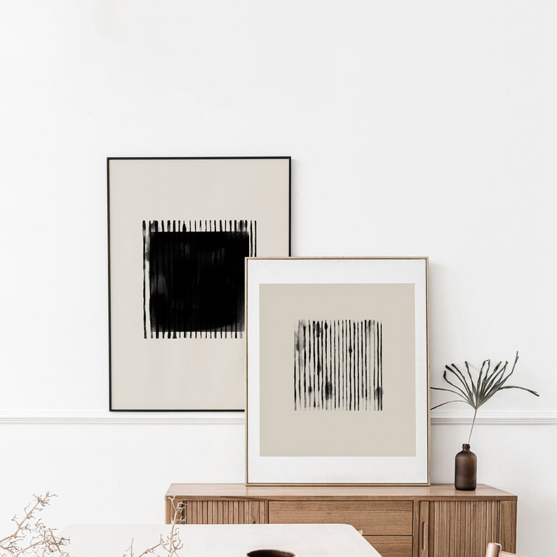 Japandi Wall Art Set of Two Prints Neutral Printable Art - Etsy