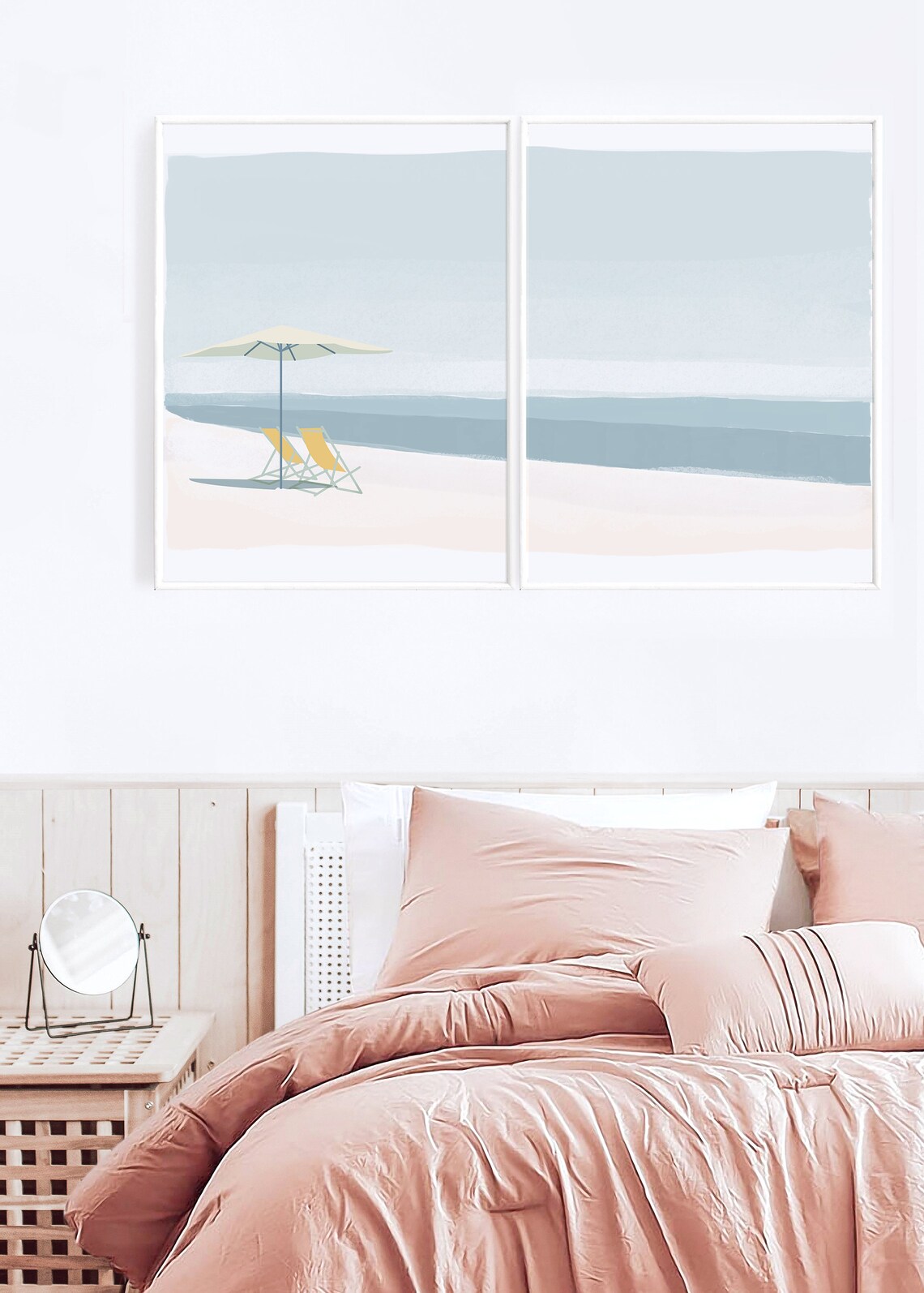 Beach Prints Set of 2 Print Coastal Abstract Print - Etsy