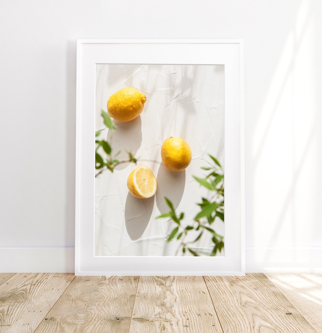 Yellow Wall Art, Lemon Photo Kitchen Poster, Yellow Kitchen Decor ...