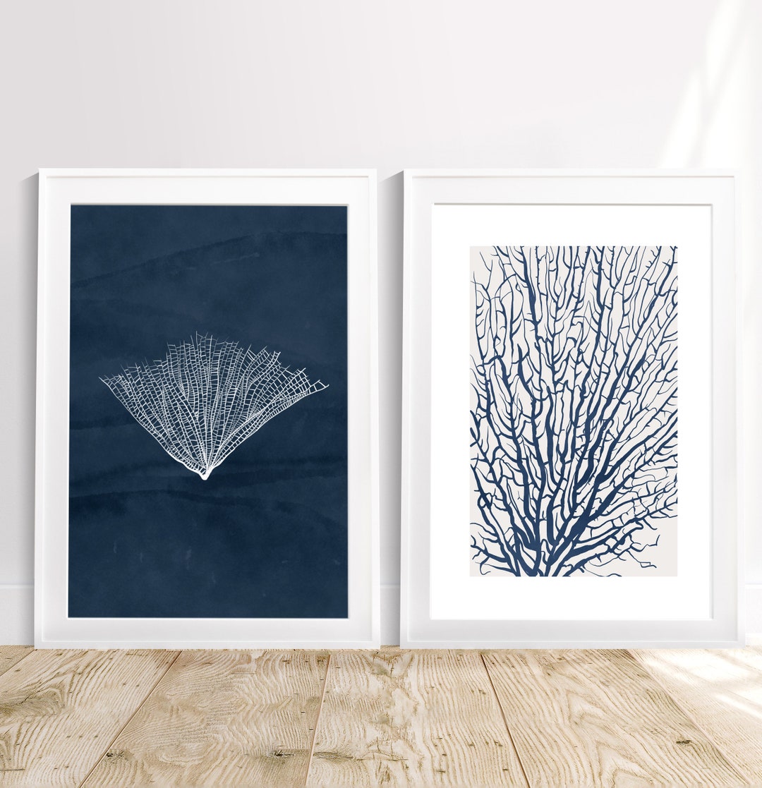 Coastal Prints, Set of 2 Coral Print, New Hampton Style Wall Decor ...