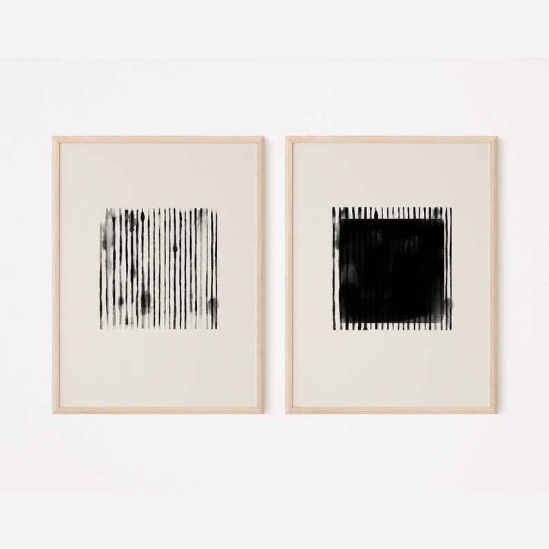 Japandi Wall Art Set of Two Prints Neutral Printable Art - Etsy