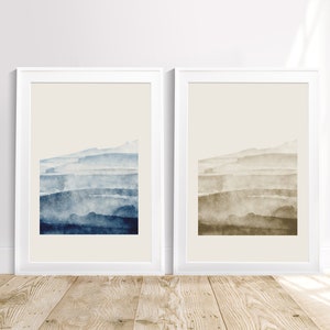 Ocean Poster for Beach House, Coastal Wall Art, Two Piece Set ...