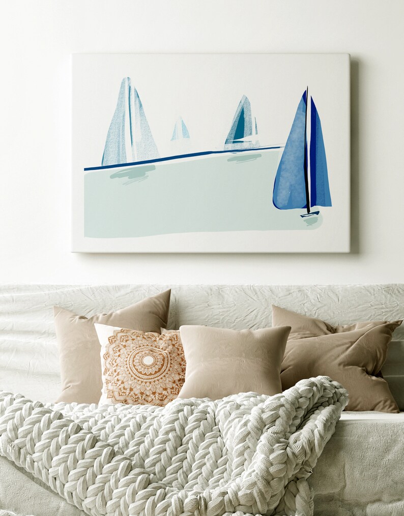 Sailboat Print Sailing Poster Sea Wall Art Regatta - Etsy