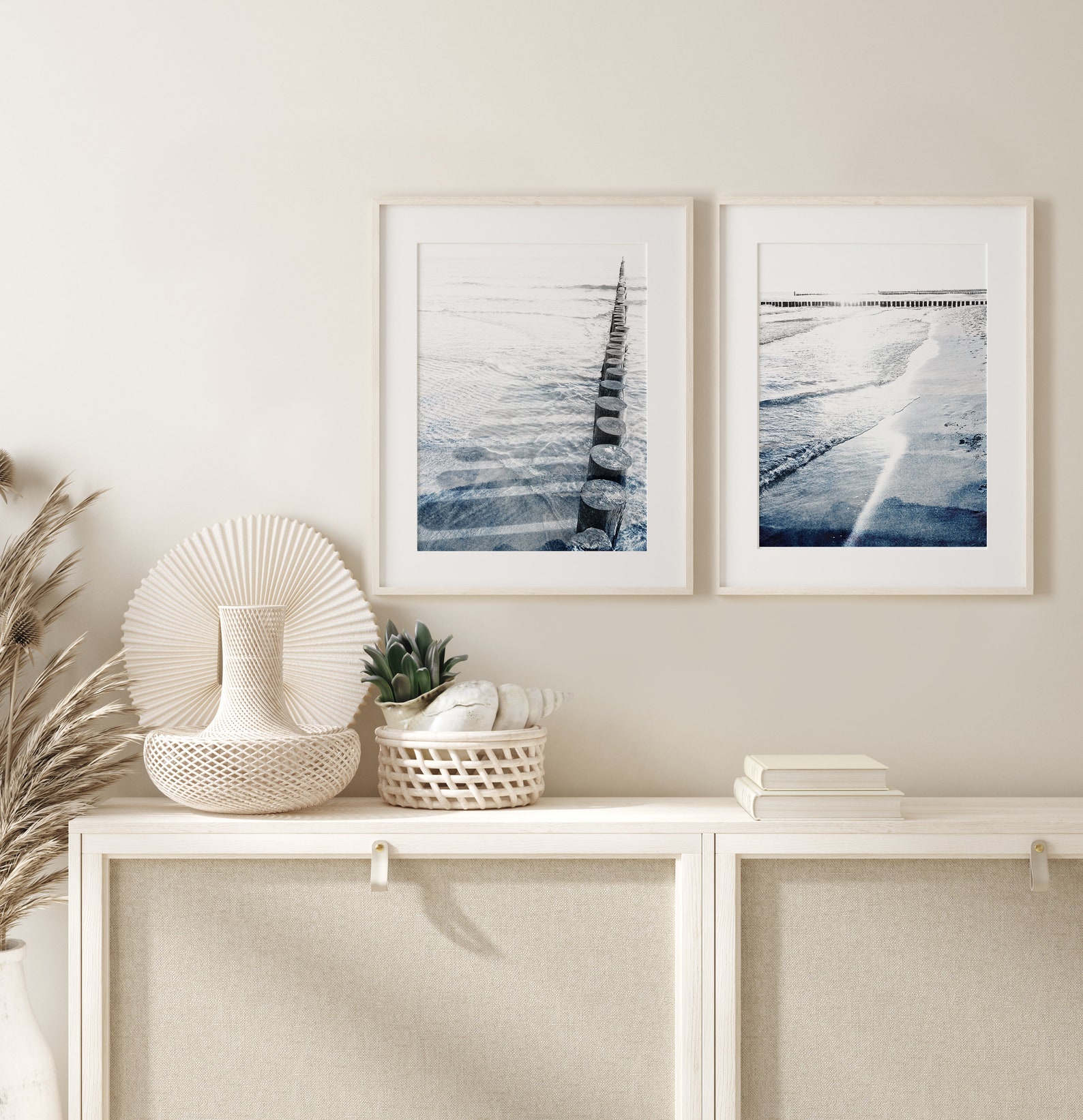 Beach Print Set of 2 Modern Coastal Art for Livingroom Decor - Etsy