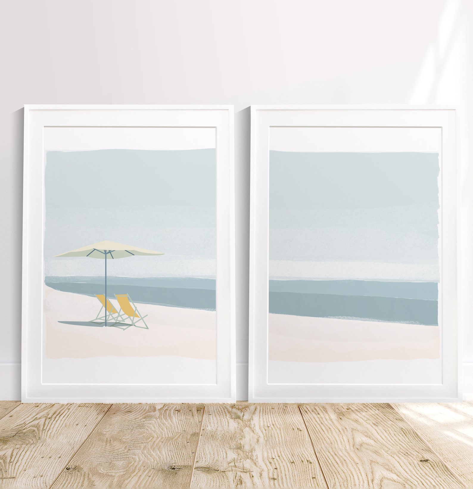 Beach Prints Set of 2 Print Coastal Abstract Print - Etsy