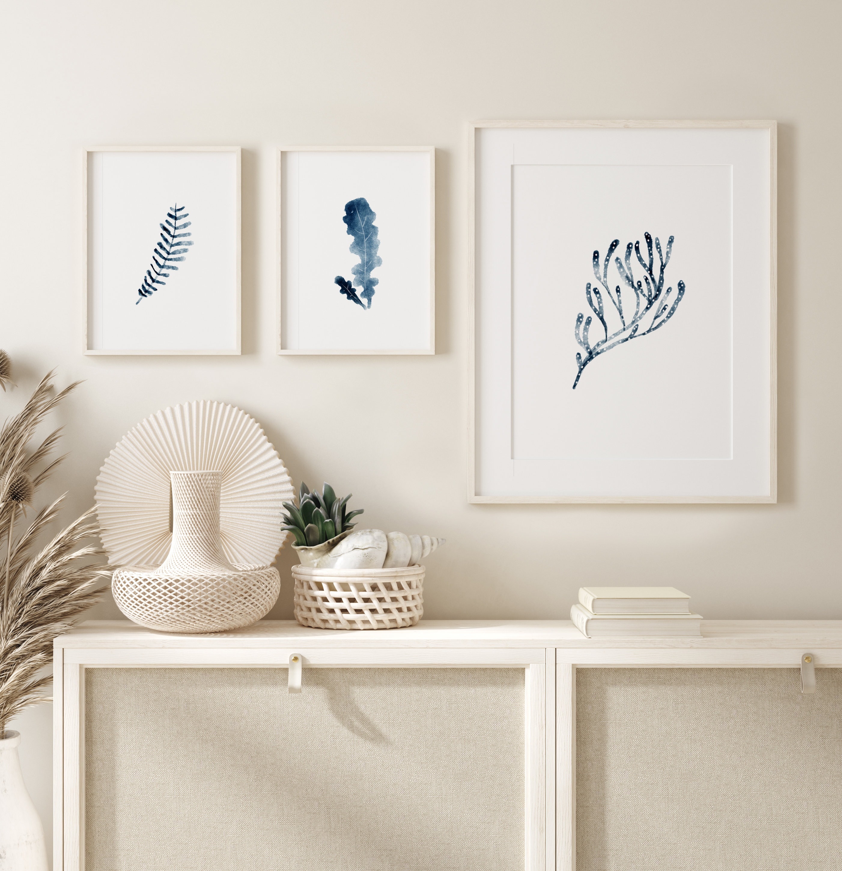 Coastal Set of 3 Prints, Hampton Style Wall Decor, Coastal Cottage ...