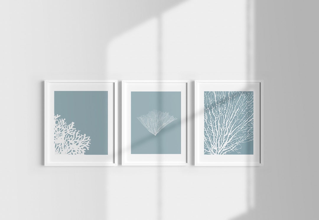Coral Print, Gallery Wall Set of 3 Print, Coastal Style for Home Decor ...