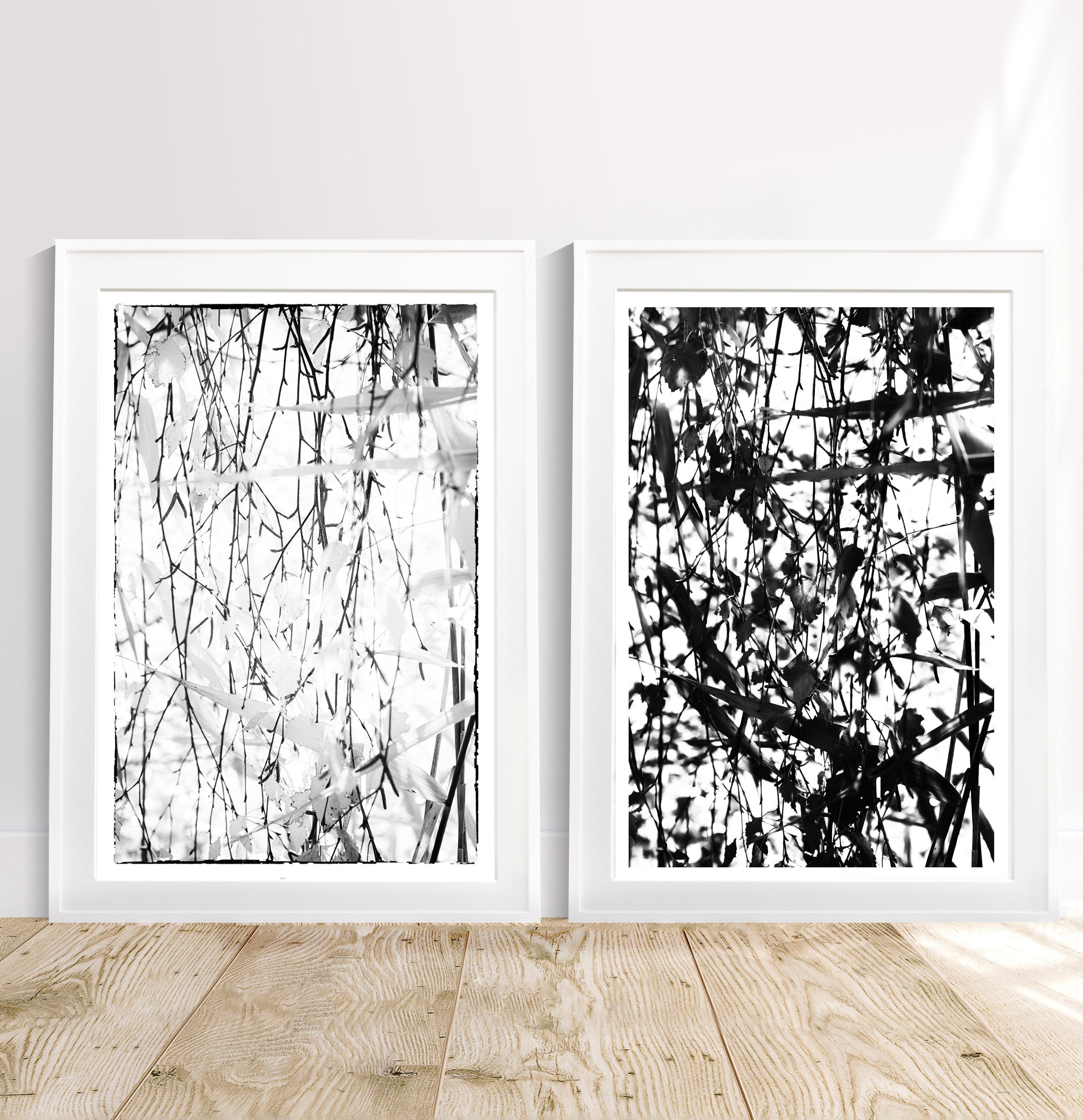 Nature Inspired Prints, Tree Branches Art, Set of 2 Black White ...