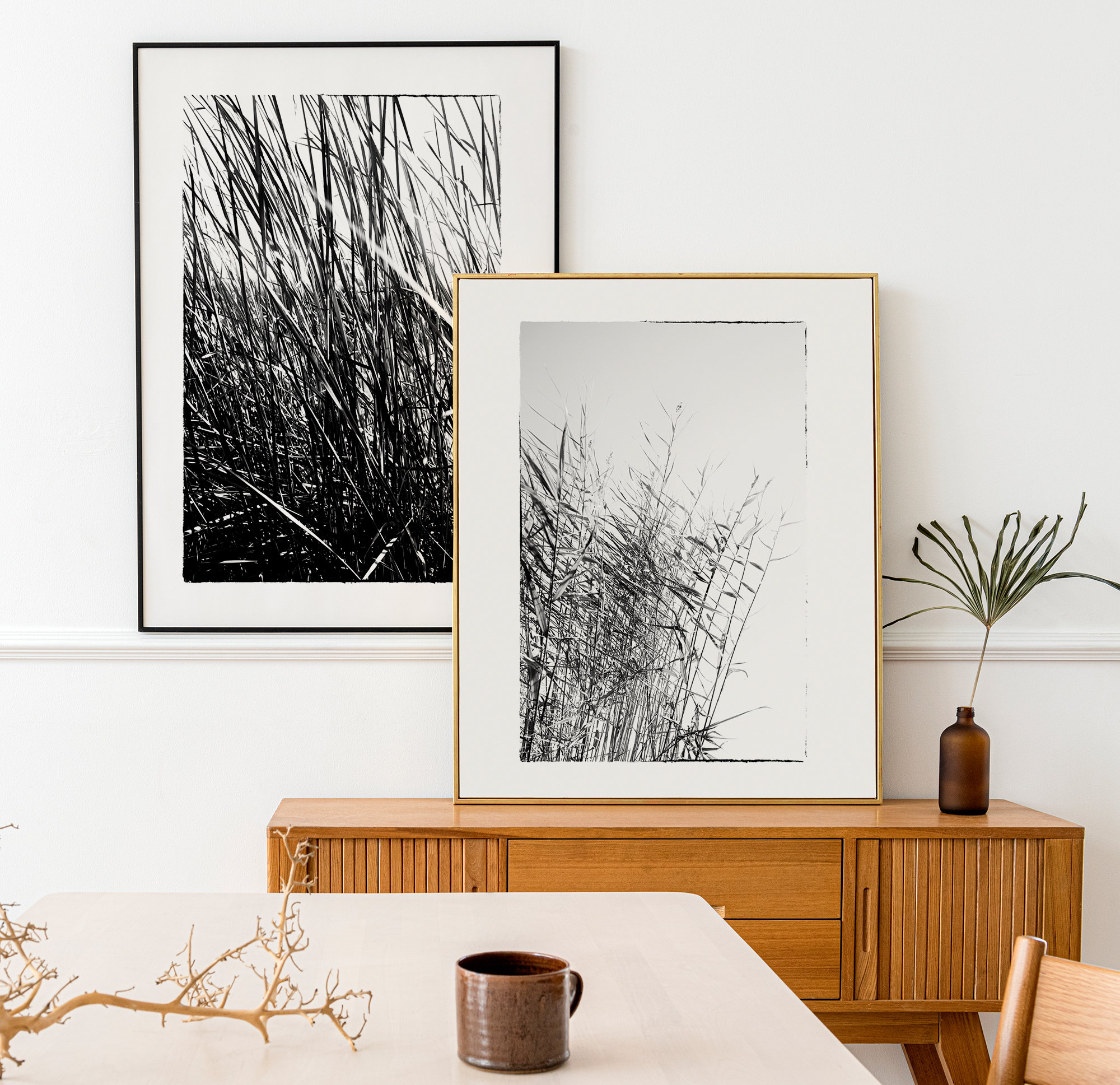 Black and White Nature Photography, Set of 2 Black White Prints, Lake ...