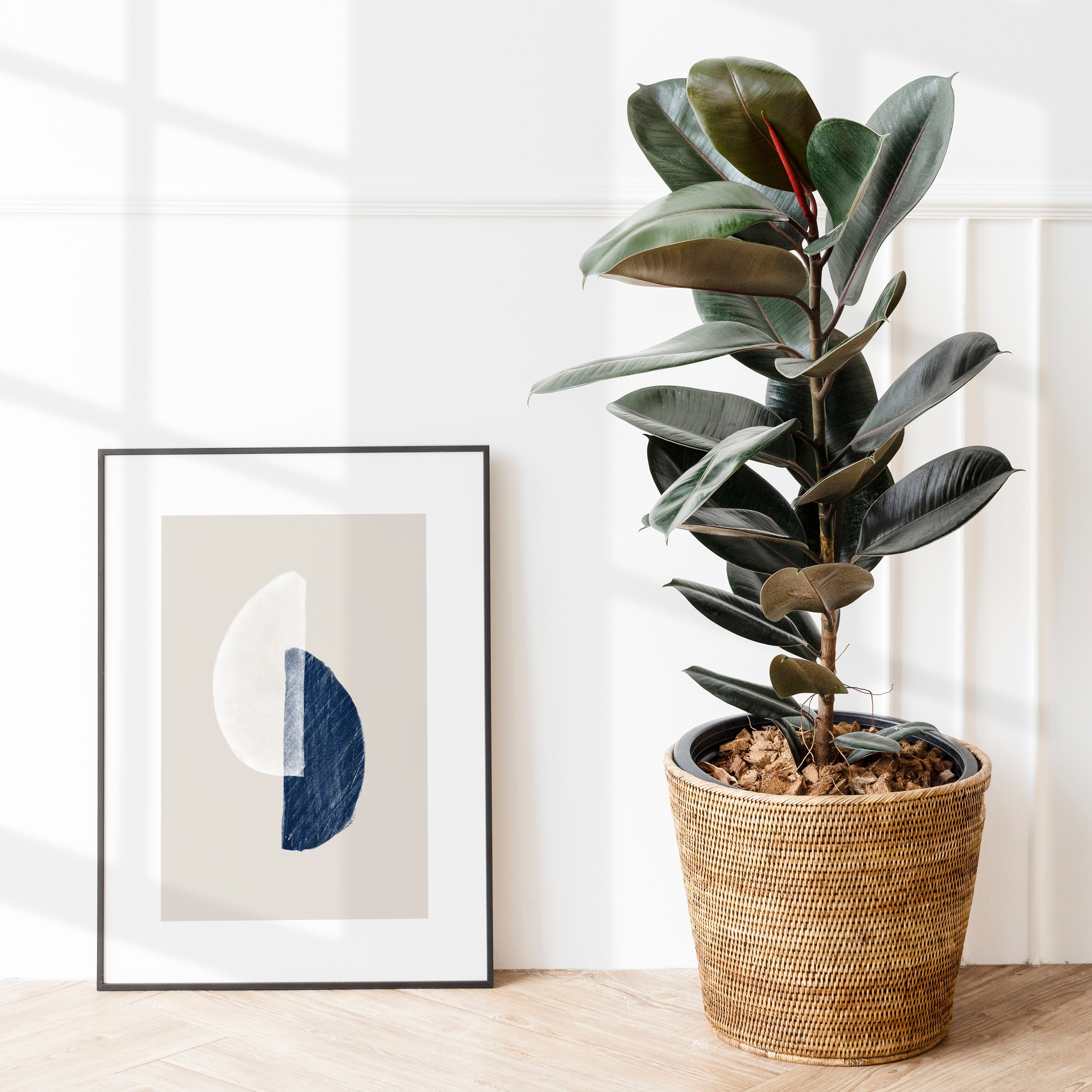Abstract Watercolor Print, Beach Printable Art, Geometric Shapes, Above Bed Decor, Contemporary ...
