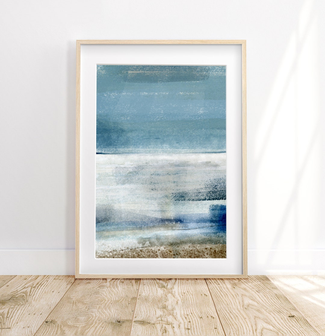 Abstract Water Painting, Earth Tone Wall Decor, Coastal Beach Poster ...