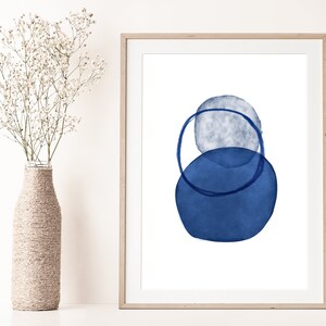 Watercolor Shapes for Beach House, Abstract Boho Wall Print, Organic ...