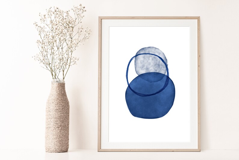 Watercolor Shapes for Beach House, Abstract Boho Wall Print, Organic ...