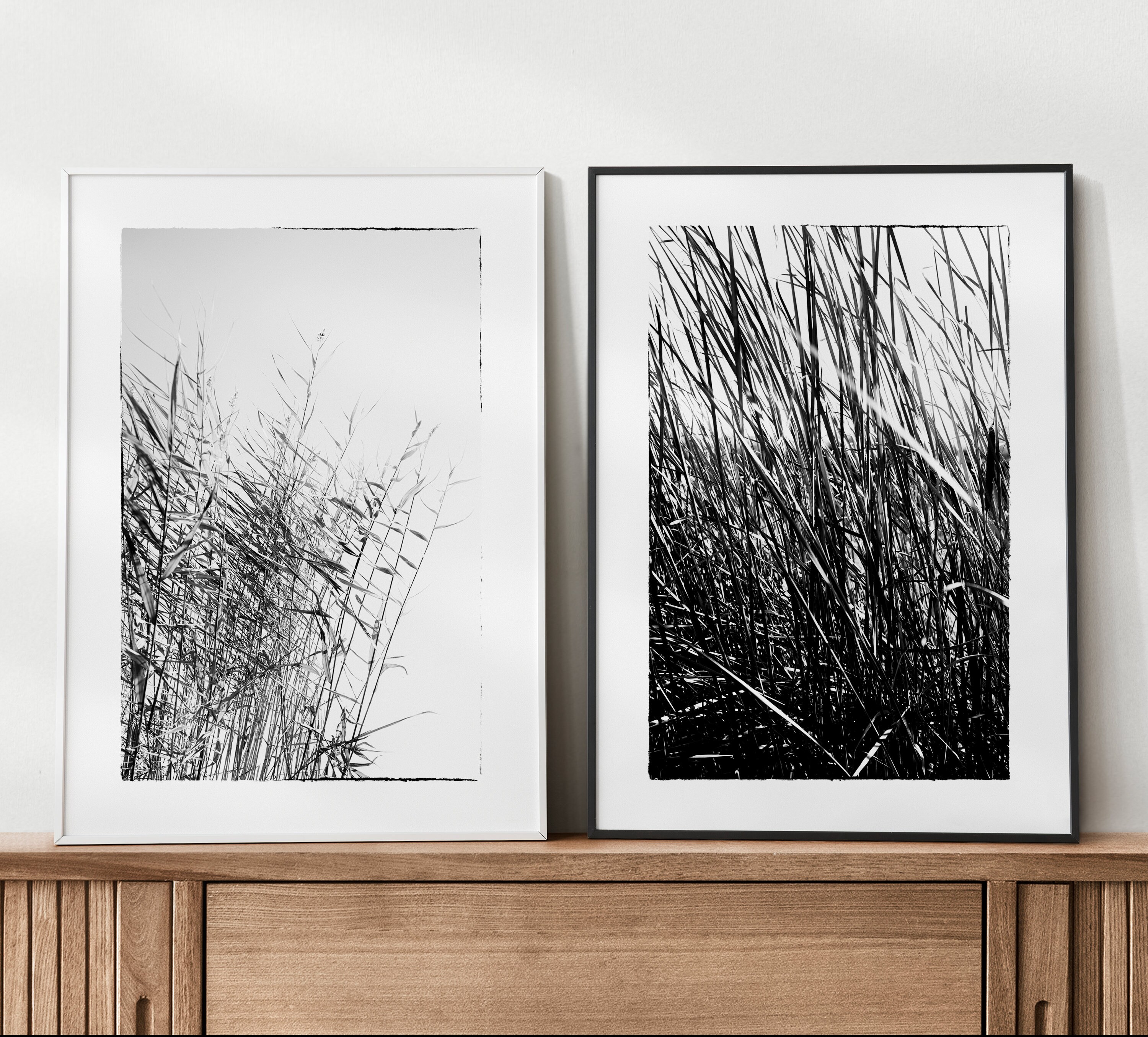 Black and White Nature Photography, Set of 2 Black White Prints, Lake ...